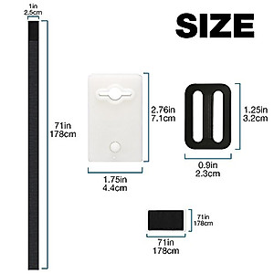 HENMI Pool Solar Cover Reel Attachment Kit,Solar Cover Reel Straps Solar Blanket Straps Kit for Universal In Ground Swimming Pool Including 8 Adhesive Nylon Straps and Tabs, 8 Cord Plates,8 Buckles