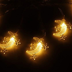 01 LED Light String, Decoration Lamp, Moon Star Pendant Resistant to Pressure and Falls for Indoor and Outdoor Home Decoration, Garden Lighting