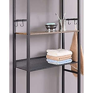 Kavonty Over The Toilet Storage Rack, 4-Tier Bathroom Space Saver with Adjustable Shelves,Freestanding Bathroom Organizer, Bathroom Organizer for Bathroom, Bathroom Toilet Rack,Rustic Brown