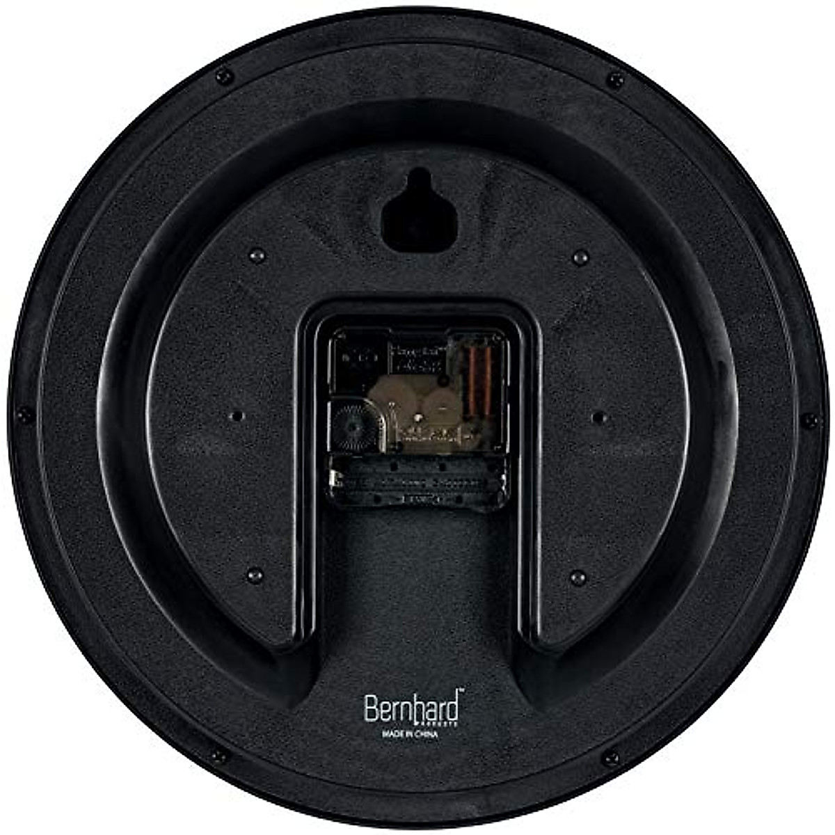 Bernhard Products Black Wall Clock Silent Non Ticking 10 Inch Quality Quartz Battery Operated Round Easy to Read Home/Office/Kitchen/Classroom/School Clock Sweep Movement