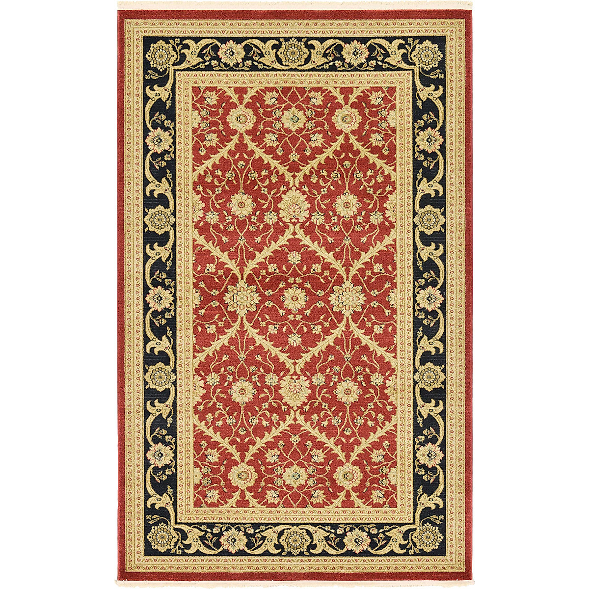 Unique Loom Edinburgh Collection Oriental Traditional French Country Red Area Rug (5' 0 x 8' 0)