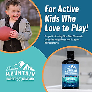 Rocky Mountain Barber Company Kids Shampoo for Boys with Light Citrus Scent - Gentle Cleansing - 12.5 oz