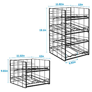 OYEAL Pantry Can Organizer, Stackable Soda Can Organizer for Pantry Beverage Holder Dispenser for Cabinet, Refrigerator, Holds 20 Cans Each, 2 Pack