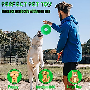 APTMAPT 5" Dog Squeaky Chew Toys for Chewers Dental Teething Cleaning and Training, Spike Ring Squeaky Dog Chew Toys for Small Medium Large Dogs(2 Pack)