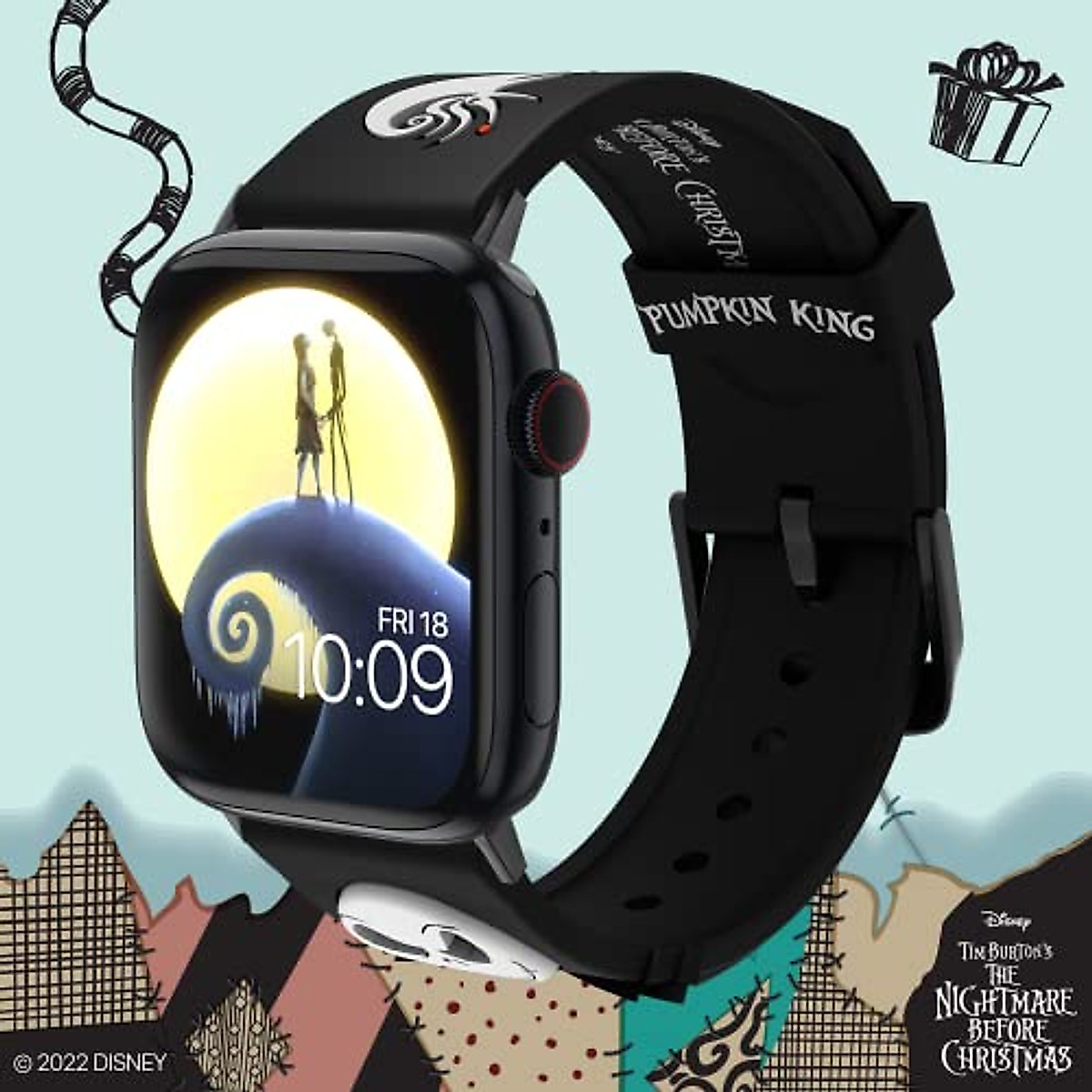 The Nightmare Before Christmas Smartwatch Band Collection - Officially Licensed, Compatible with Every Size & Series of Apple Watch (not included)