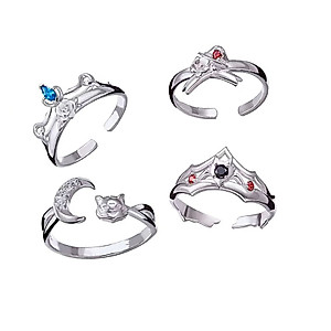 Ealipoi Bungo Stray Dogs Rings Couple Cosplay Nakajima Atsushi Ring Finger Accessories 2PCS/4PCS (multi)