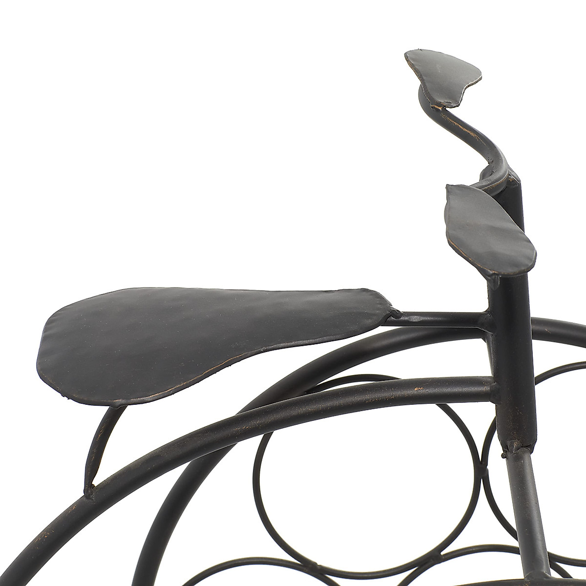 Deco 79 Metal Bike 7 Bottle Wine Rack with Scrollwork, 21" x 9" x 19", Brass