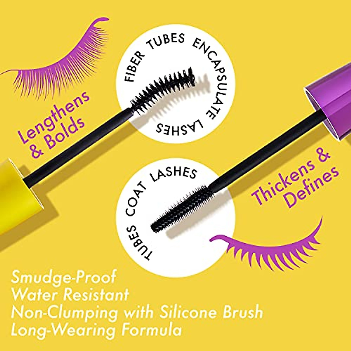 Kiss New York Volume N’ Define Mascara, No Flaking, No Smudging, No Clumping, Water-Resistant Long Wearing Mascara (Very Black)