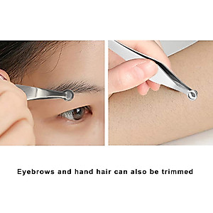 Nasal Clippers for Men/Women - Nasal Hair Trimmer - Universal Nose & Ear Hair Trimming Tweezers - Facial Manual Clippers (1 Pack Stainless Steel)
