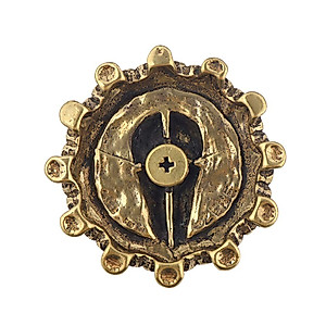 Brass Conchos Screw Back Leather Crafting Concho for Leather Skull Biker Wallet Chain Connector 2 Pieces (Skull Clock Gold)