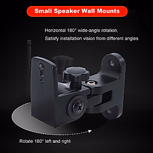 BS-218pro Universal Speaker Wall Mount for Small Speakers ,Vertical 120°, Horizontal 180°Adjustment,Hold up to 30lbs,Compatible with Bose, JBL, KEF, Klipsch, Sony & Others(2 Packs Black)