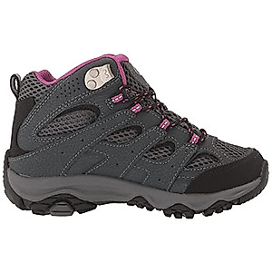 Merrell Moab 3 Mid WTRPF Hiking Shoe, Granite/Berry, 2 US Unisex Big Kid