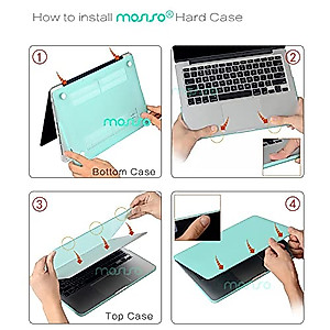 MOSISO Case Only Compatible with MacBook Pro Retina 13 inch (Models: A1502 & A1425) (Older Version Release 2015 - end 2012), Plastic Peony Hard Shell Case&Keyboard Cover&Screen Protector, Black