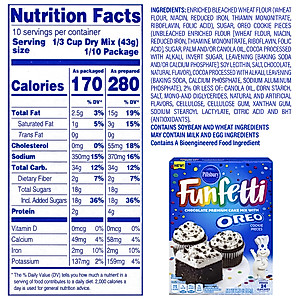 Pillsbury Funfetti Oreo Cake Mix, Brownie Mix, and Frosting Variety Pack, Pack of 6, Chocolate and Vanilla Cake Mix, Chocolate Brownie Mix, Vanilla Frosting