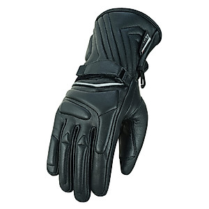 Goatskin Leather Motorcycle, Biker, Riding, Cruising, Motorbike Reinforced Palm Gloves (Medium)