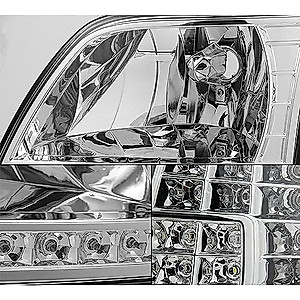 HH Building 2pcs Headlight Front Left Right Driver Passenger Side Clear Lens Chrome Housing Headlights + Corner Signal Lights 3L3Z13008DA FO2502267 5_HD-ON-FF15097-LED-SET-C