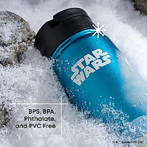JoyJolt Stainless Steel Star Wars Water Bottle 22 oz with Straw Lid, BPA-Free Sports and Travel Vacuum Insulated Water Bottle, Destination Collection Endor Bottle, Star Wars Gifts