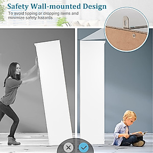 Giantex 70" Tall Wooden Storage Cabinet with 2 Doors and 5 Adjustable Shelves, Freestanding Collection Food Kitchen Pantry Cabinet Cupboard for Kitchen Laundry Garage (White)