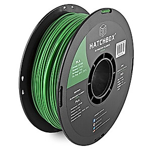 HATCHBOX PLA 3D Printer Filament, Dimensional Accuracy +/- 0.03 mm, 1 kg Spool, 3.00 mm, Green