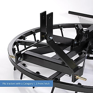 Titan Attachments Arena Spin Harrow Rake Kit, 72-in Diameter, Pull-Behind Rake