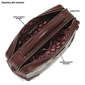 Nicole Lee Paris Fashion Week Medium Top Handle Studded Handbag, Butterfly Flower Embellishments, 2 Compartments, Optional Strap