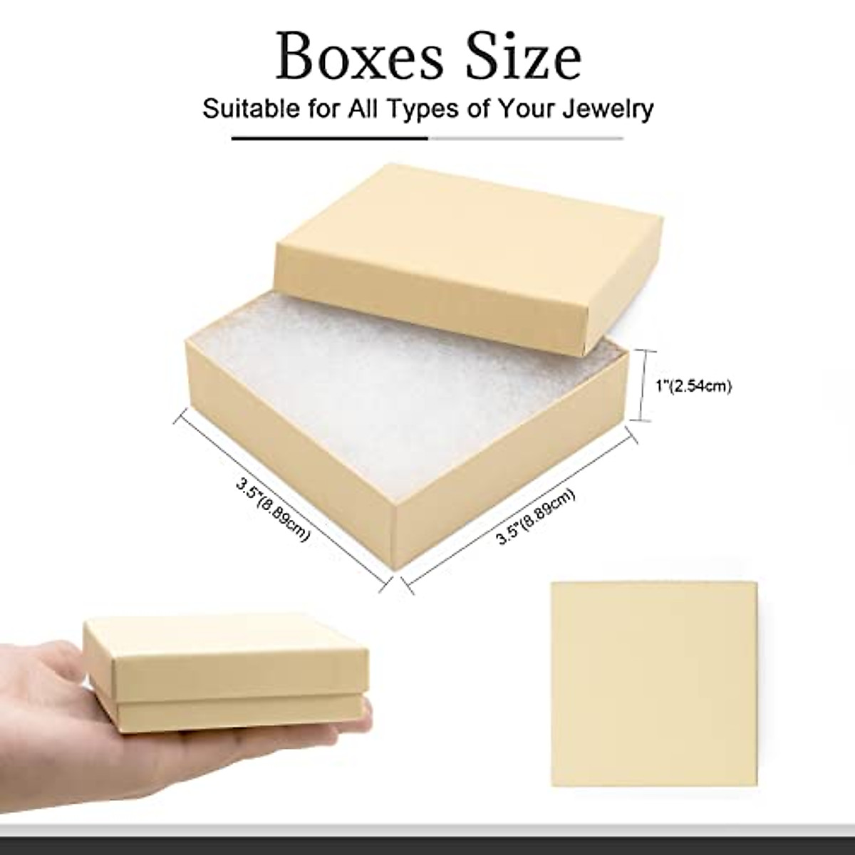 opaprain Cardboard Jewelry Brown Gift Boxes 20 Pack3.5×3.5×1 inches, its apply to displaying necklaces, rings, bracelets, earrings