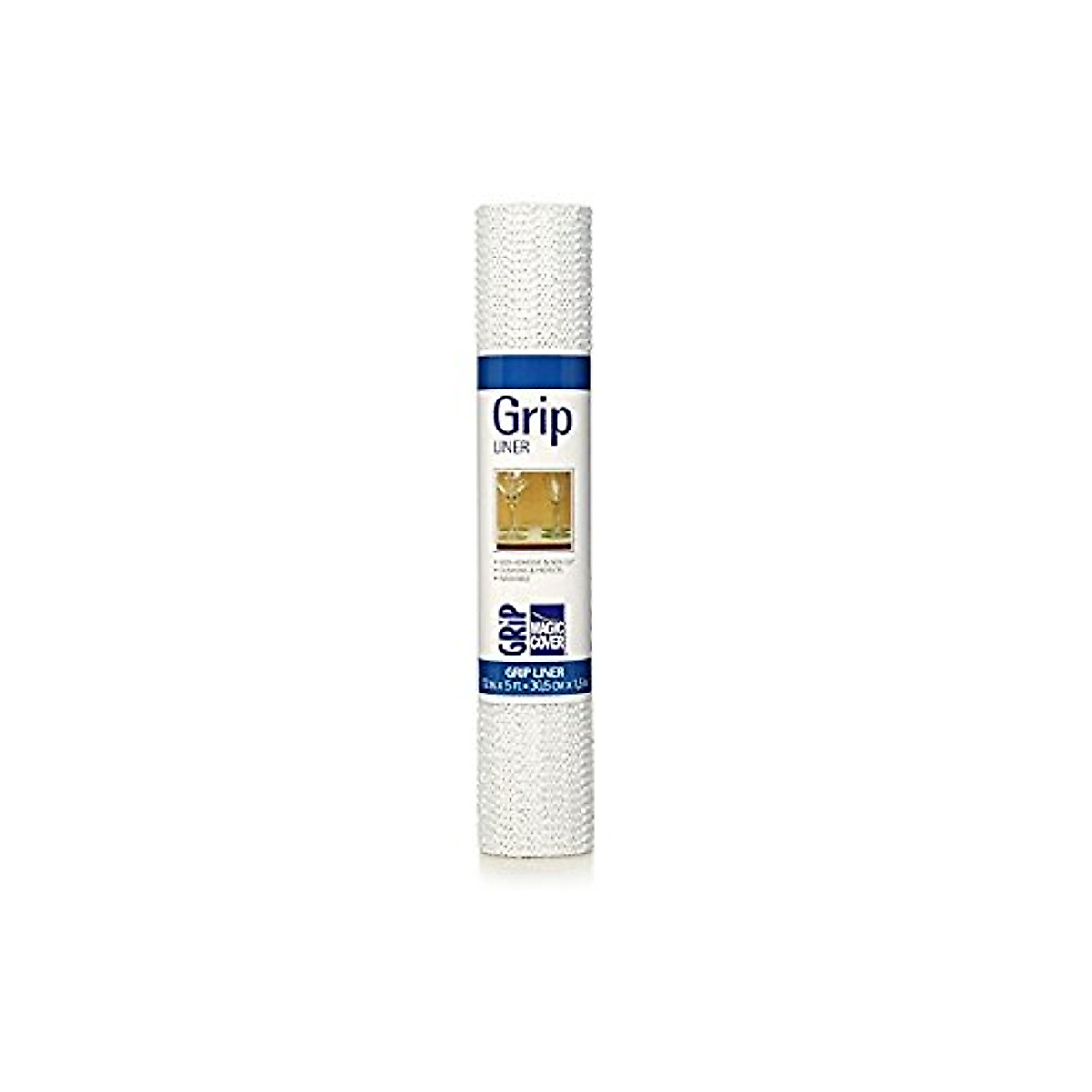 Magic Cover Premium Grip Non Adhesive Drawer and Shelf Liner, 18" x 4', White