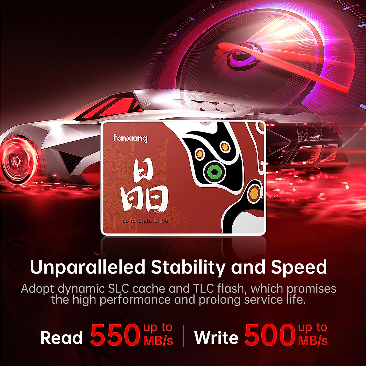 fanxiang S100 SATA III SSD 256GB 2.5" 6Gb/s Internal Solid State Drive 3D NAND TLC, Compatible with Laptop/Desktop for Gaming, IT Pros, Everyday Users