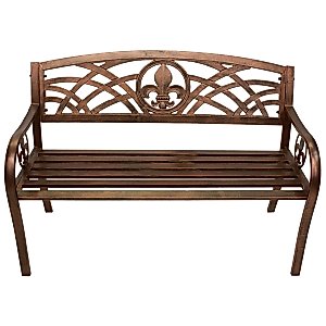 212 Main Fleur-de-lis Metal Bench