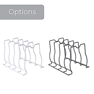 Smart Design Bakeware and Lid Storage Rack with 4 Compartment Dividers - Steel Metal Frame - Rust Resistant Finish - Cooking and Baking Pantry Organization - Kitchen 10 x 8 Inch - Light Blue