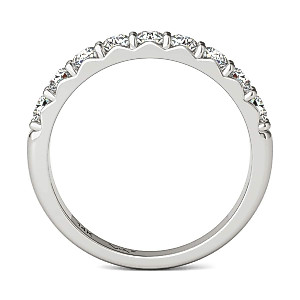 VAARYA 1/2 Ctw EF/SI1-SI2 AGS Certified 14K White Gold Natural Diamonds Wedding Band