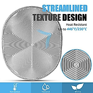 Easy Wear & Off, KooMall Silicone Pot Holders Set, Multi-Purpose Hot Pads for Kitchen, Trivets Potholders Oven Mitts for Baking Cooking Hot Dishes Pans, Anti-slip Lining & Both Sides Heat Safety, Gray