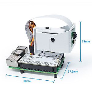 SunFounder Pan-Tilt HAT V3.0 with Camera for Raspberry Pi 4B 3B+ 3B, Supports Continuous Shooting, Time Lapse Photography, Color/Face/Hands/Pose Detection