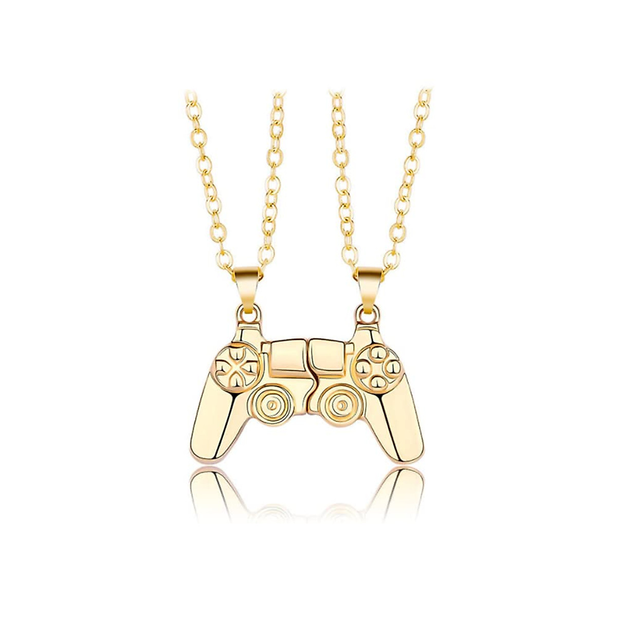 Cicod Game Controller Necklaces for Women,Matching Gold Necklace for Couples,Console Handle Pendant for Best Friends Valentine's Him and Her Lovers Friendship Jewelry (Gold)