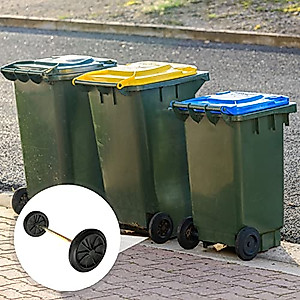 HANABASS Trash Can Replacement Wheel: Garbage Bin Wheel Wastebasket Pulley Wheel Replacement Parts Black