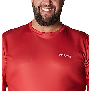 Columbia Men's Terminal Tackle PFG Fish Flag LS, Red Spark/White, 4X