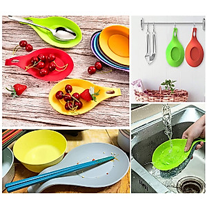 Spoon Rest Utensil Holder Kitchen Utensil Rest Pad Mat for Kitchen Cook Tools, Spoons, Ladles, Tongs, Spatulas,Great for Kitchen Counter,Stove Top,Coffee Bar Station