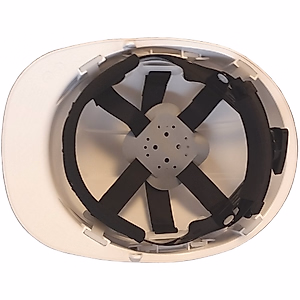 Pyramex Vented Cap Style Ridgeline Patterned Hard Hat with 6 Point Ratchet Suspension and Hard Hat Tote - Shiny White