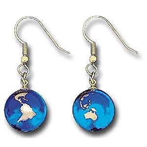 Gold Earth Earrings- 22kt Gold Continents