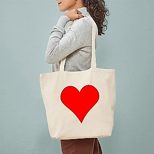 CafePress Simple Red Heart Tote Bag Natural Canvas Tote Bag, Reusable Shopping Bag