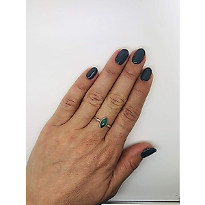 Koral Jewelry Marquise Malachite Ethnic Delicate Ring 925 Sterling Silver Vintage Tribal Gipsy Boho Look (8)