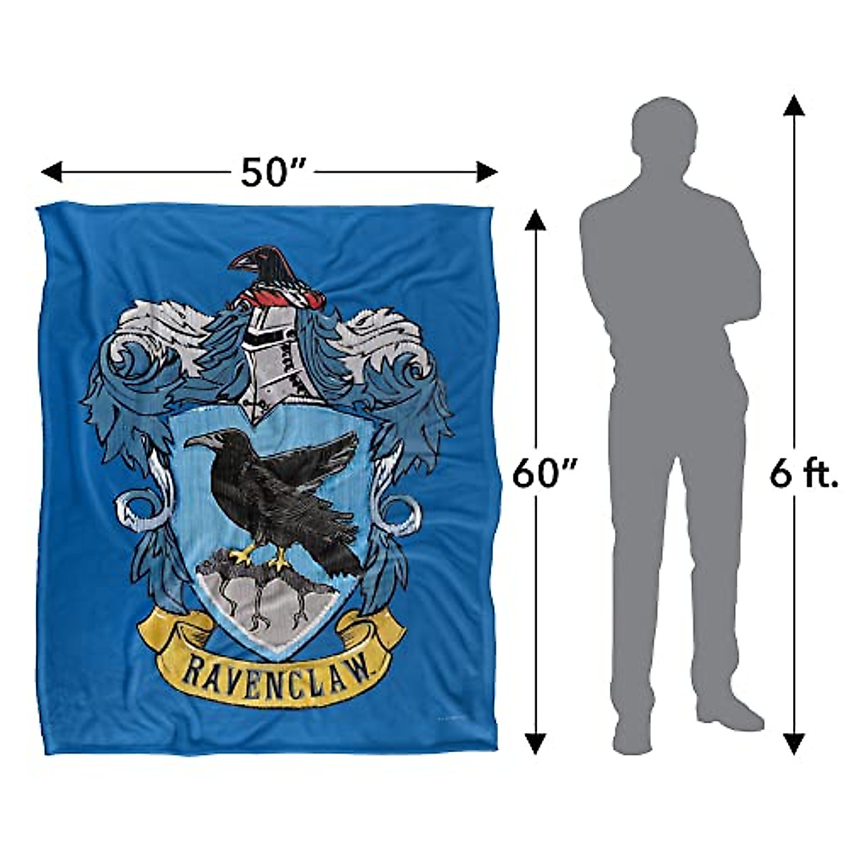 Harry Potter Ravenclaw Rough Crest Officially Licensed Silky Touch Super Soft Throw Blanket 50" x 60"