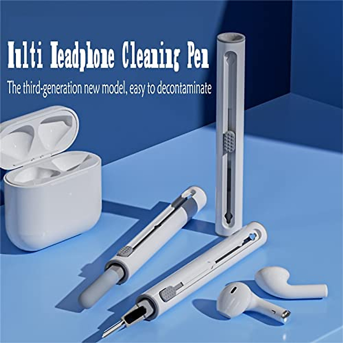 Bluetooth Earbuds Cleaning Pen in-Ear Headphones Cleaning Airpods Pro 1 2 3 Android Multifunction Tool for Kit Soft Dust Removal Brush Earwax Bluetooth Headset Box Camera and Phone