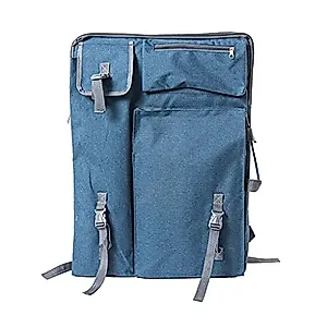 Art Carrying Case Portfolio/Art Portfolio Bag - Art Portfolio Carry Case Bag Backpack/Student Artist Outdoor Art Supply Sketch Board Travel Sketchpad Drawing Board Bag/Blue