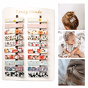 FANCY CLOUDS Hair Clips for Girls Women,Assorted 20Pcs Flower Fabric Fully Lined Alligator Clips Hair Accessories for Teens Girls Toddler Baby Kids