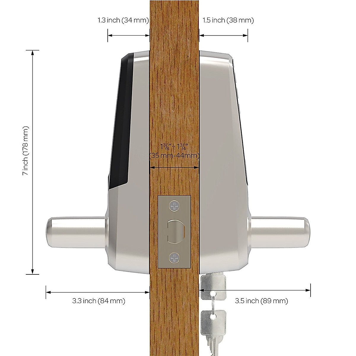 Ultraloq UL3 Fingerprint and Touchscreen Keyless Smart Lever Door Lock (Satin Nickel) | 3-in-1 Keyless Entry | Secure Finger ID | Anti-peep Code | Premium Construction Material | Match Home Aesthetics