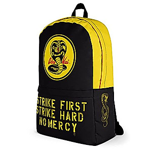 Ripple Junction Cobra Kai Strike First Strike Hard No Mercy Black Backpack Officially Licensed