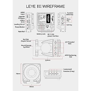 Portkeys LEYE III 4K HDMI Electronic Viewfinder 2.4 Inch LCD Monitor [Adjustable +8D~-3D]