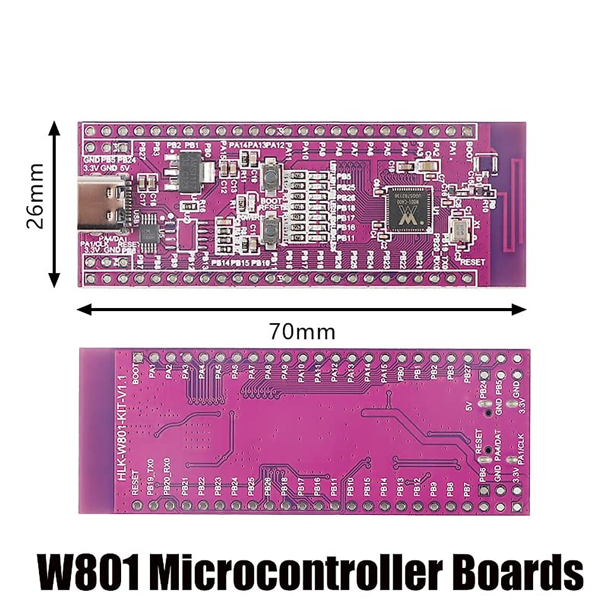 LVNGUYEN W801 Microcontroller Boards 32 Bit WiFi Bluetooth-Compatible Dual-Mode SoC Development Board IoT MCU IC Module Tool Accessorie