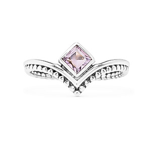 Koral Jewelry Cut Square Amethyst Stone Ethnic Ring 925 Sterling Silver Vintage Boho Chic (8)